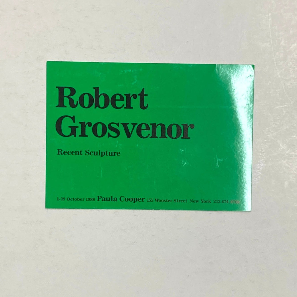 Grosvenor, Robert - Recent Sculpture exhibition invitation – Fenrick Books