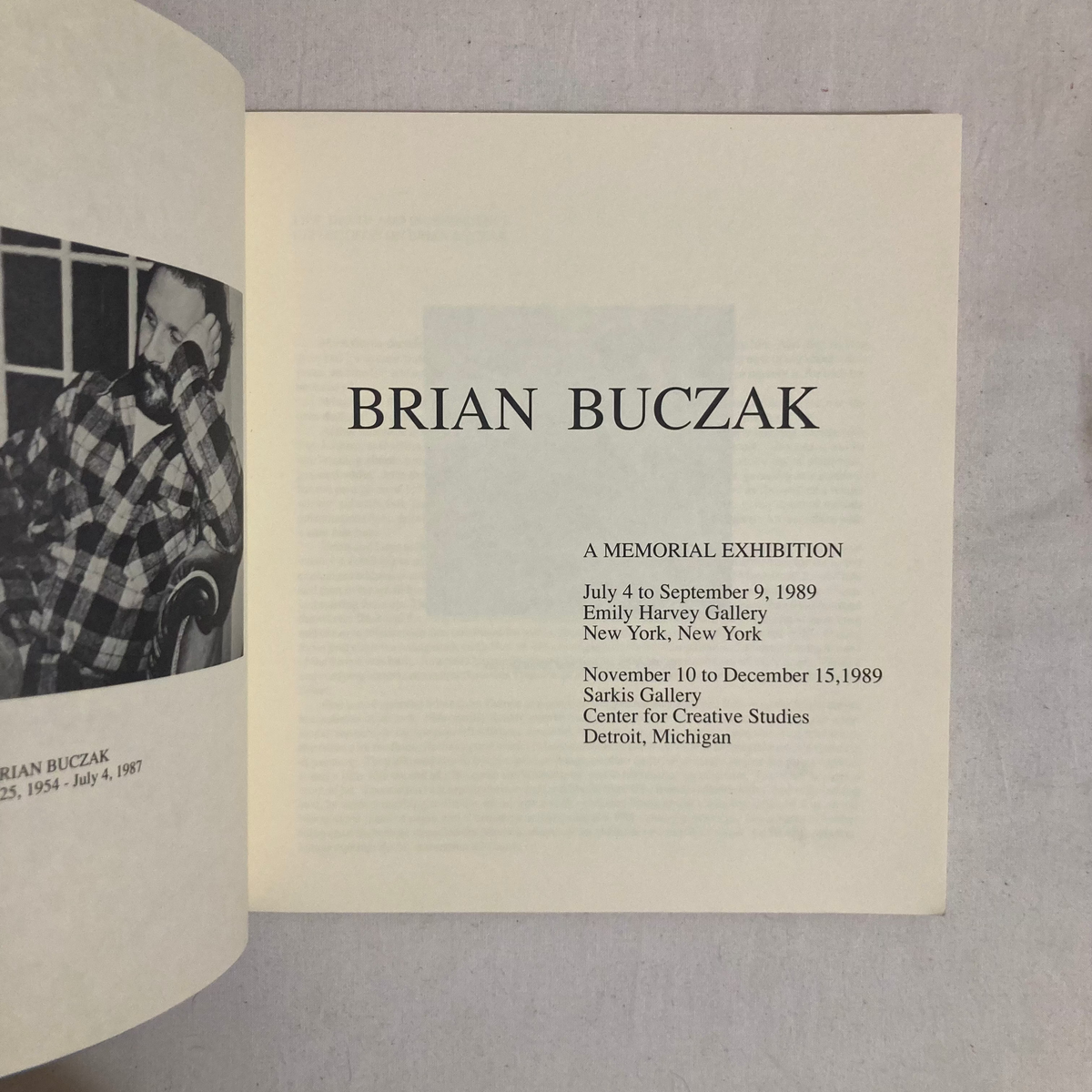 Buczak, Brian - A Memoriał Exhibition catalog (1989) – Fenrick Books LLC