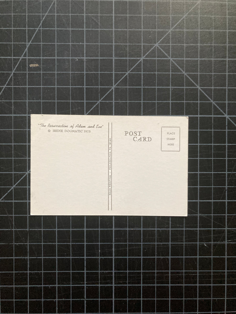 Dogmatic, Irene - The Resurrection of Adam and Eve postcard – Fenrick Books